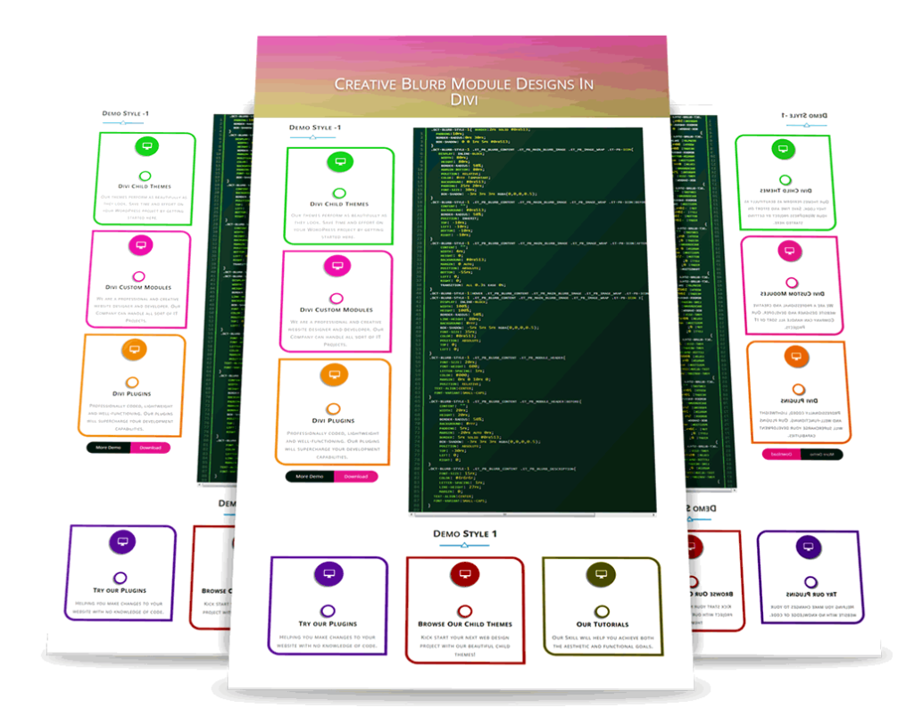 Divi Blurb Module Into Creative Design Style 1 | Divi-chidthemes.com
