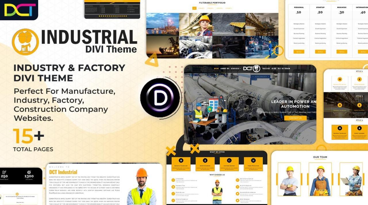 Free Divi Industrial Theme | Multi Page Divi Child Theme