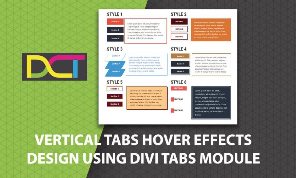 Vertical Tabs Hover Effects Design Using Divi Tabs Module ( 6 Divi ...