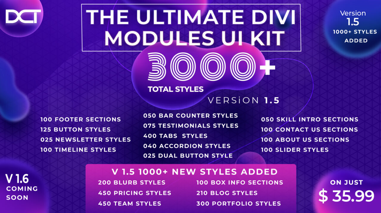 The Ultimate Divi Modules Ui Kit ( 3000+ Divi Module Styles )