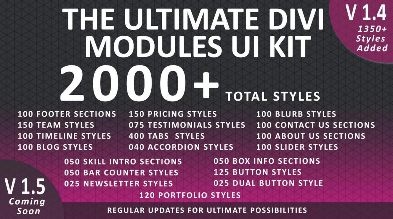 The Ultimate Divi Modules Ui Kit ( 2000+ Divi Module Styles )