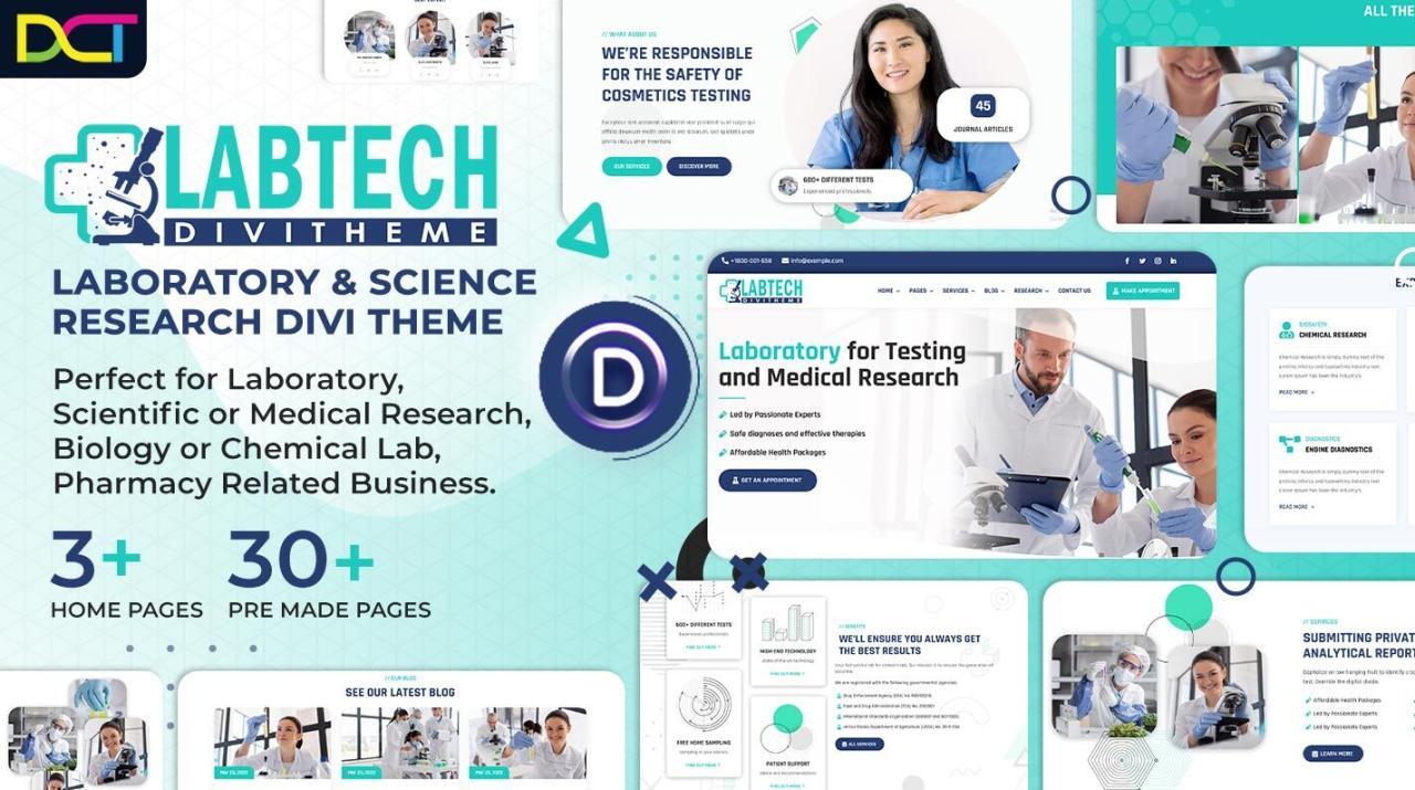 Best Labtech Divi Laboratory Medical Research Theme