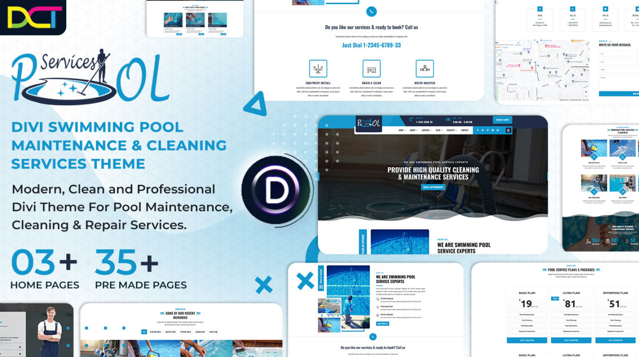 Poolcare Divi Pool Services Theme Documentation | Divi-Childthemes.com