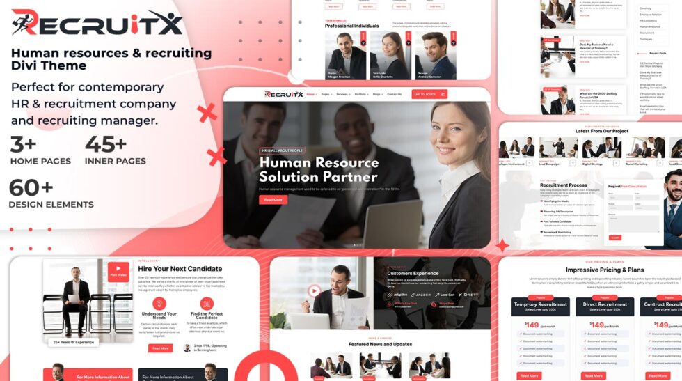 Recruitx Divi Recruiting Agency Theme | Divi-Childthemes.com